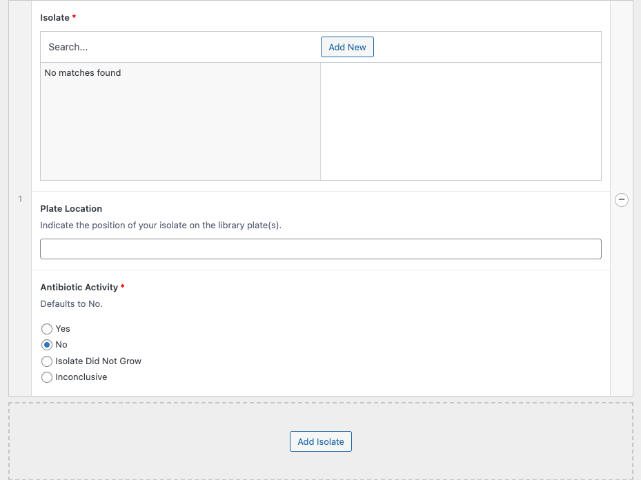 Antibiotic Activity Screen: Library · Discovery Database Guide